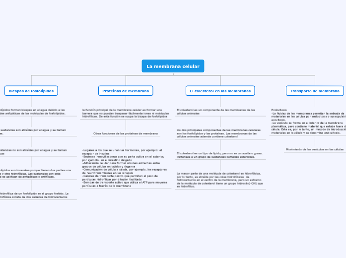 La membrana celular - Mind Map